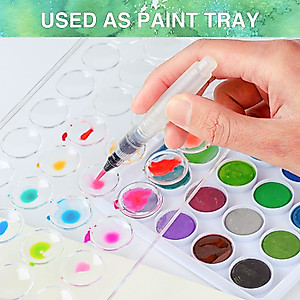 AROIC 65 Pieces Watercolor Paint Set，36 Colors Watercolor，10 Brushes，3 Refillable Water Brush Pens，16 Page Pad（8.5 * 5.5in），Profesional Watercolor Kit for Kids, Adults, Beginners