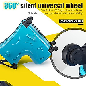 RUTILY Ride On Suitcase for Kids 20" Fashionable Unisex Kid Rolling Carry On Luggage with 4 Universal Wheels and Password Lock Recommended Age 2-8 Years Old Load Bearing 110LB (Blue)