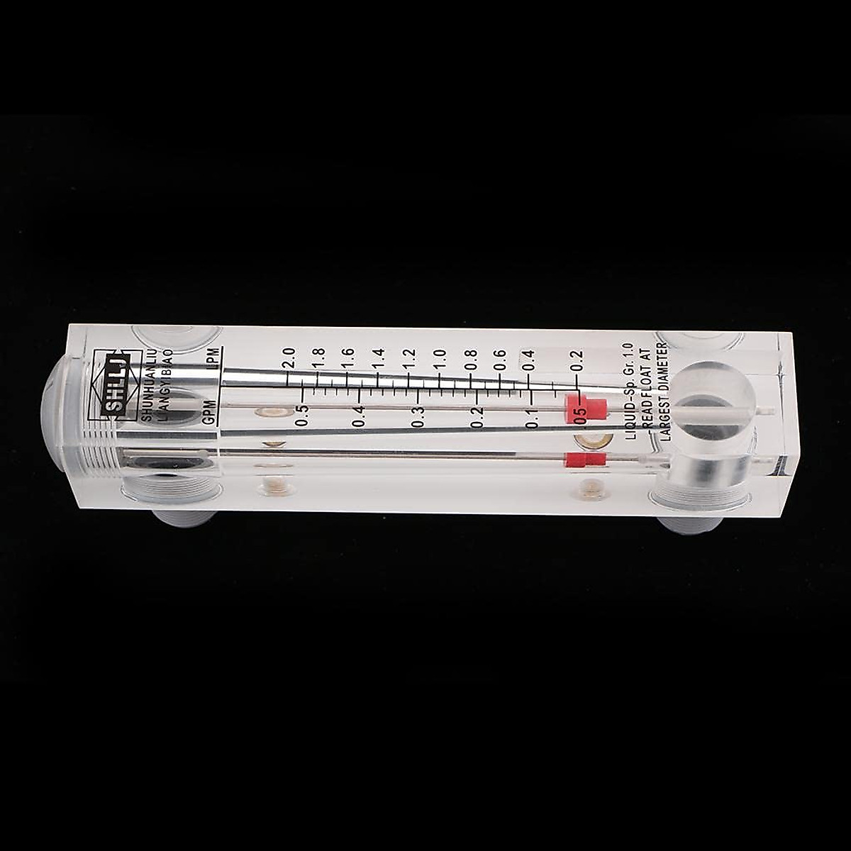 Milageto Water Liquid Meter Tool Instrument Rotameter Panel Mounted, Clear, 0.05-0.5GPM