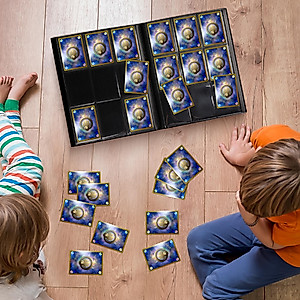 Homotte Trading Cards Binder, 9 Pocket Baseball Football Binder 360 Side Loading Trading Card Holder, Standard Size Card Organize Album for Sports TCG(BLACK)