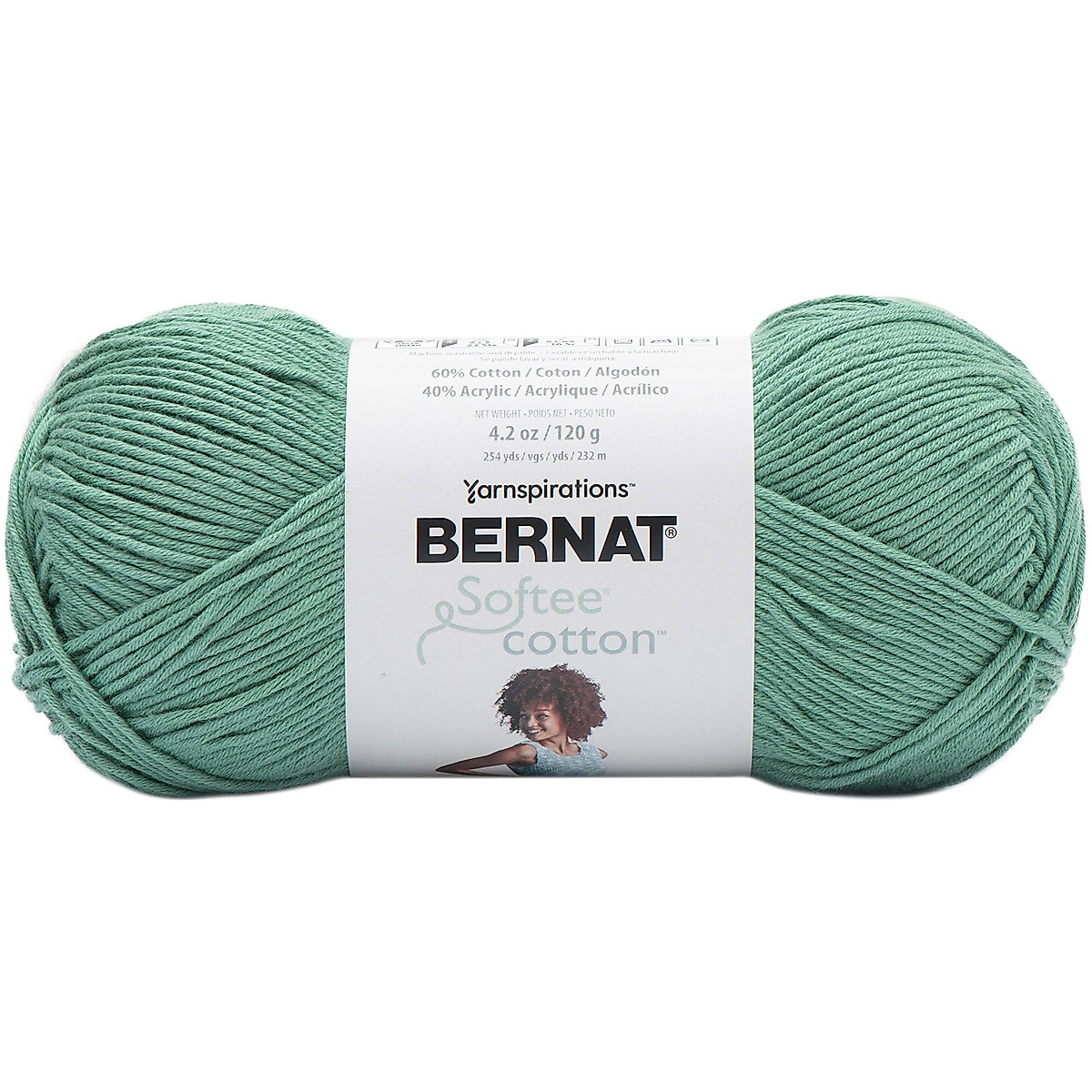 Bernat Softee Cotton Yarn, Pool Green