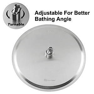 NearMoon Rain Shower Head, Ultra-Thin Design-Pressure Boosting, Awesome Some Experience, Large High Flow Stainless Steel Rainfall Shower Head (12 Inch, Brushed Nickel)
