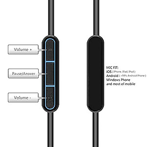 Tobysome Replacement QC25 Headphone Cable, 3.5mm to 2.5mm Audio Cable Cord Wire for Bose QC25 QuietComfort 25 QC35 QC35II QC45 Headphones with Inline Mic Remote Volume Control (Black)