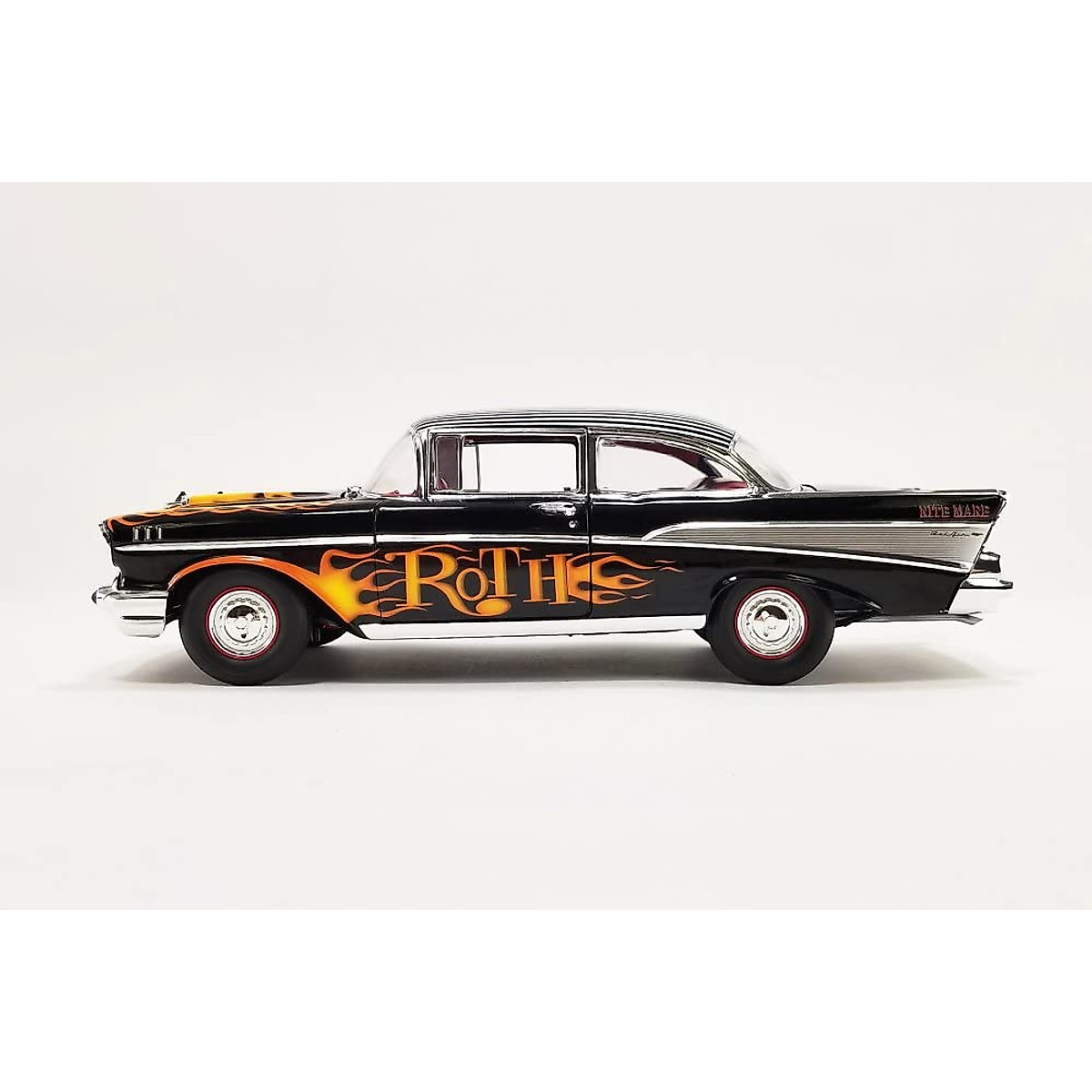 ModelToyCars 1957 Chevy Bel Air Hot Rod Big Daddy Ed Roth, Black - Acme A1807014-1/18 Scale Diecast Car