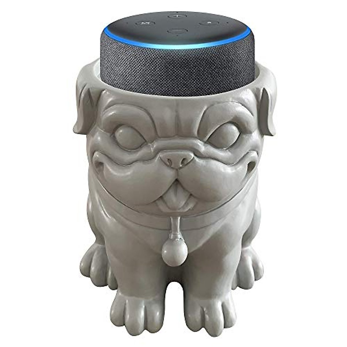 Dekodots Smart Speaker Table Stand (Dog) - Decorative Holder for Amazon Echo Dot or Google Home Mini - Portable Design, No Sound or Microphone Interference - Durable Poly-Resin