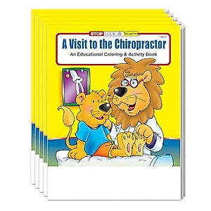 ZoCo - A Visit to The Chiropractor's Office - Educational Coloring Books (50 Bulk Pack, Without Crayons) - Chiropractor Supplies - Activities for Kids