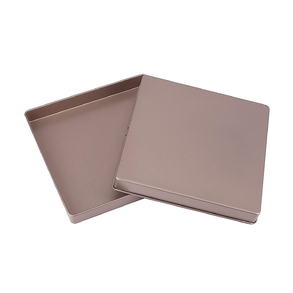 Square Baking Pan, 11x11 Inch Nonstick Square Cake Pan/Baking Sheet Pan/Square Cookie Sheet, Carbon Steel & Champagne Gold