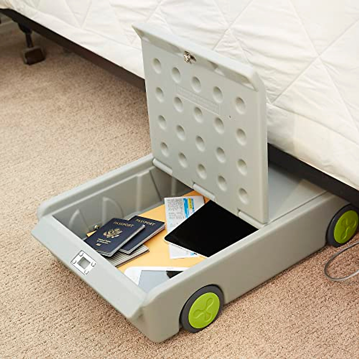 ECR4Kids Lock and Roll Personal Safe, Travel Lockbox, Grey