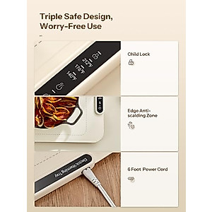 Reemix Electric Warming Tray, Foldable Food Warming Mat with Adjustable Max Temperature 212 Fahrenheit, Auto Shut-Off Food Warmer for for Gatherings, Parties, Everyday Use (Creamy White)