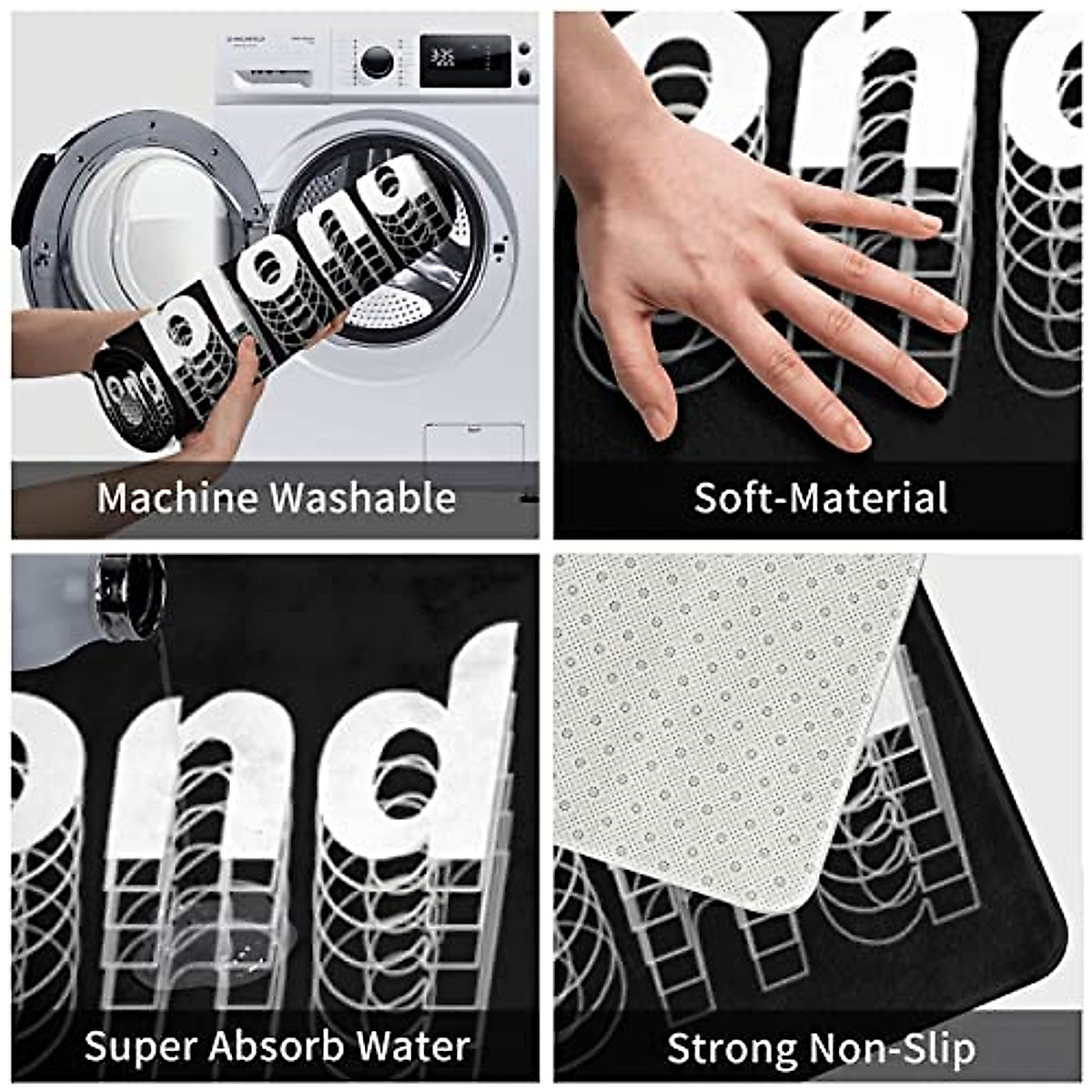 DanaJLessard Bath Rugs Frank Singer Ocean Area Rug Home Decor Flannel Carpet Absorbent Non-Slip Welcome Door Floor Mat for Living Room Kitchen Bathroom 15.7 X 23.5 in