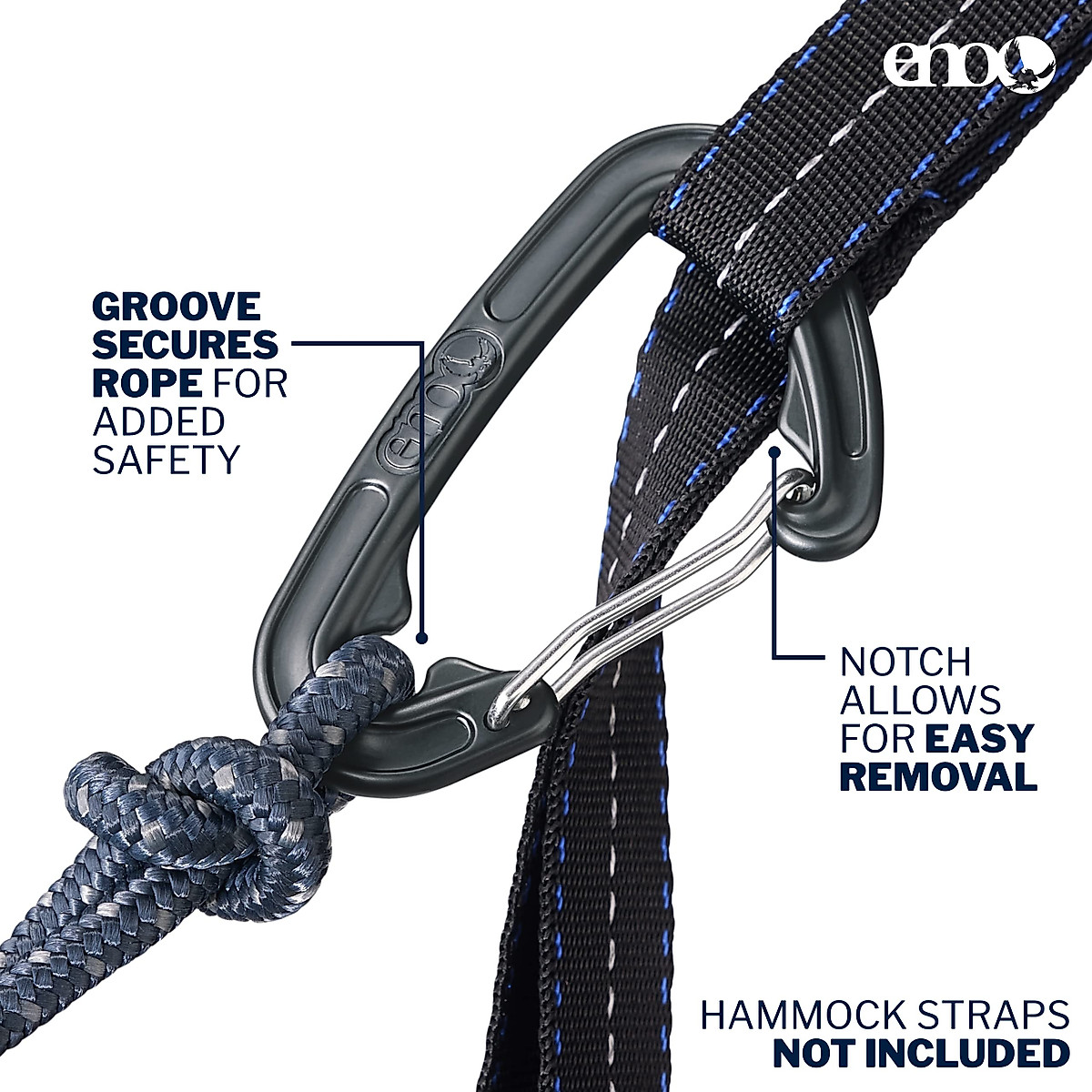 ENO DoubleNest Hammock - Lightweight, Portable, 1 to 2 Person Hammock - for Camping, Hiking, Backpacking, Travel, a Festival, or The Beach - Aqua/Sapphire/Amber