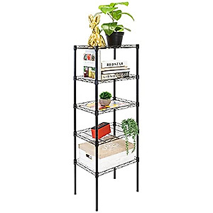 Mount-It! 5 Tier Metal Shelving Unit| - Use As Pantry Shelves, Closet Racks and Shelving or Utility Shelf for Laundry Room | Shelves Height Can be Adjusted -16 inches x 11.25 inches