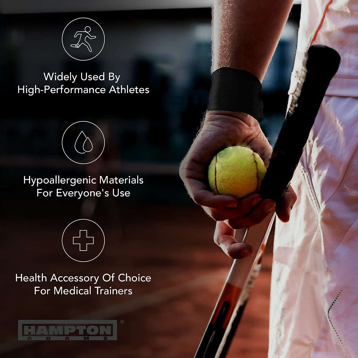 Hampton Adams (32 Pack Black Bulk Athletic Tape - 1.5" x 45 feet Per Roll - NO Sticky Residue & Easy to Tear - Perfect for Sports Athletes, Trainers & First Aid Injury Wrap: Fingers Ankles Wrist