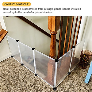 kathson Plastic Small Pet Playpen,Portable Bunny Pen,13.8" X 13.8" Rabbit Cage DIY Metal Enclosure Yard Outdoor & Indoor Fence for Cat Guinea Pig Hedgehogs Kitten Rat(12 Panels)