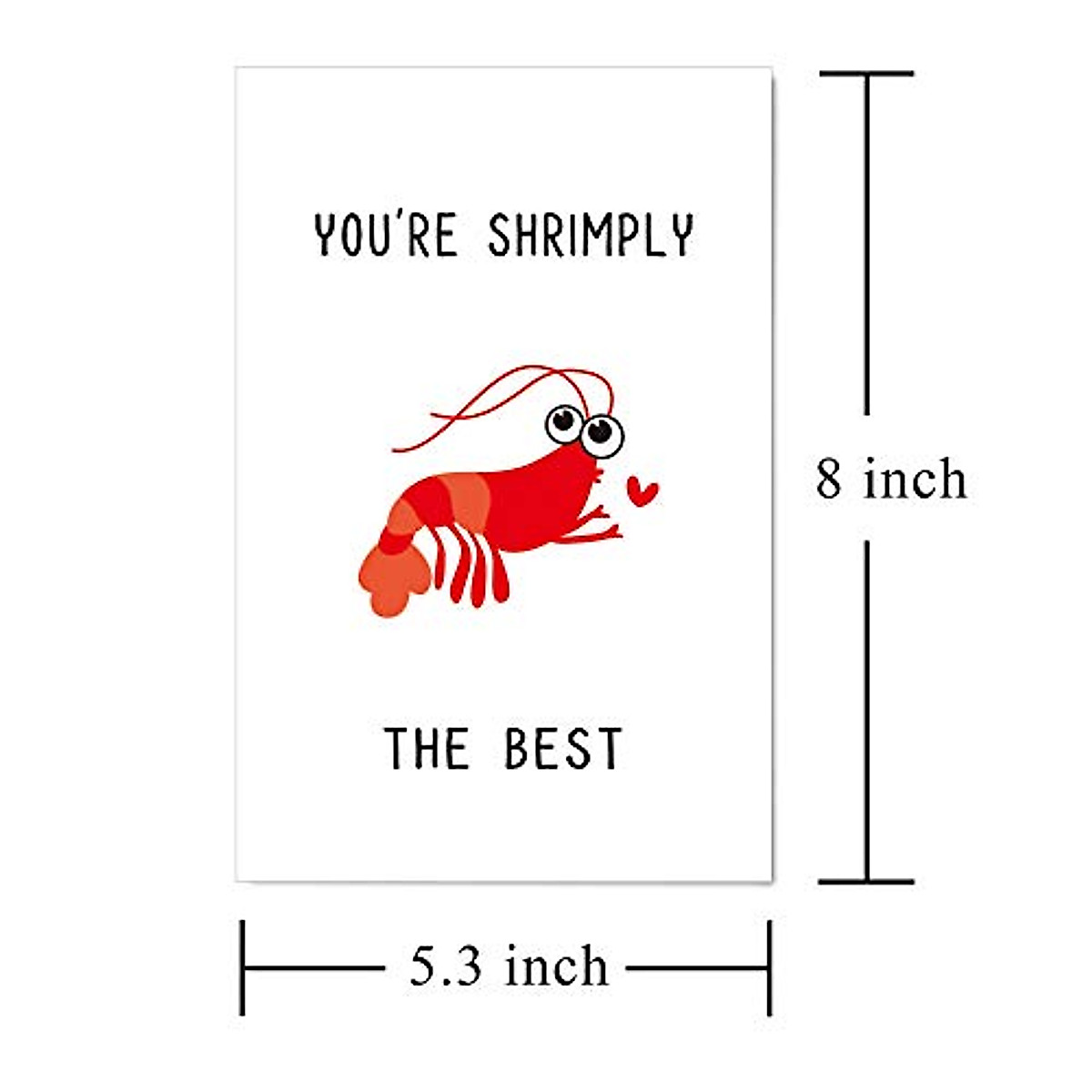 Funny Birthday Card, Cute Anniversary Card for Husband Wife GF BF, Shrimply The Best Love Card for Him or Her