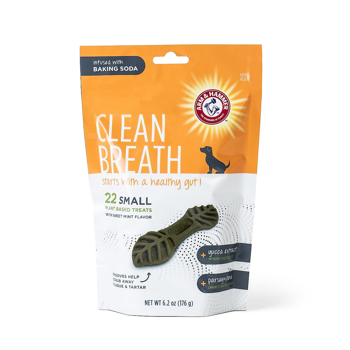 Arm & Hammer for Pets Clean Breath from The Inside Dental Treats for Dogs, Size Small | Mint Flavor Fresh Breath Treats with Parsley, Clove and Yucca