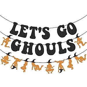 Let's Go Ghouls Banner Garland for Halloween Bachelorette Party Decorations
