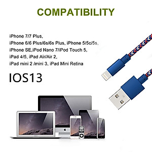 Ambrane iPhone Charger Cable,3FT MFi Certified Charging USB Syncing Data Nylon Braided Cord Compatible with iPhone 13/11/12 Xs/Max/XR/X/8/8 Plus/7/7 Plus/6/6S/6 Plus/5S/SE/Mini/Air/Pro (1M)