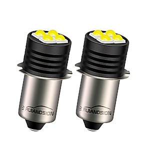 Ruiandsion 2pcs P13.5S LED Flashlight Bulb 3V 3030 4SMD Chips LED Replacement Bulb for 2 Cells C&D Flashlights Torch Work Lights