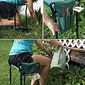 KUYYFDS Garden Kneeling Stool Foldable Sitting Stool Gardening Kneeling Chair Side Toolkit Side Kit Large Tool Pocket for Gardening Lovers Kneelers