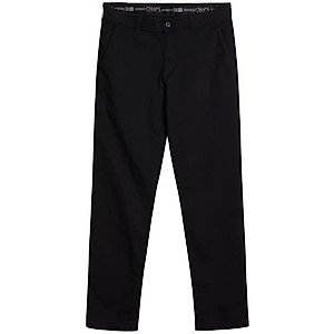 Chaps Men's Khaki Pants - Classic Straight Fit Casual Pant - Comfort Stretch Chinos with Flex Waistband for Men, Size 38W x 30L, American Black