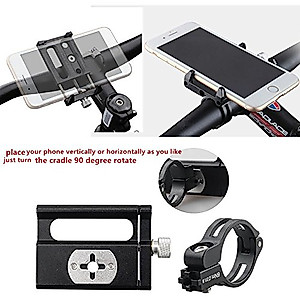 GUB Bicycle & Motorcycle Phone Mount, Aluminum Alloy Universal Bike Handlebar Phone Mount Holder Adjustable Compatible with iPhone X XR Xs 7s 8 Plus,Compatible with SamsungS9/S8/Note5/4 (Black)