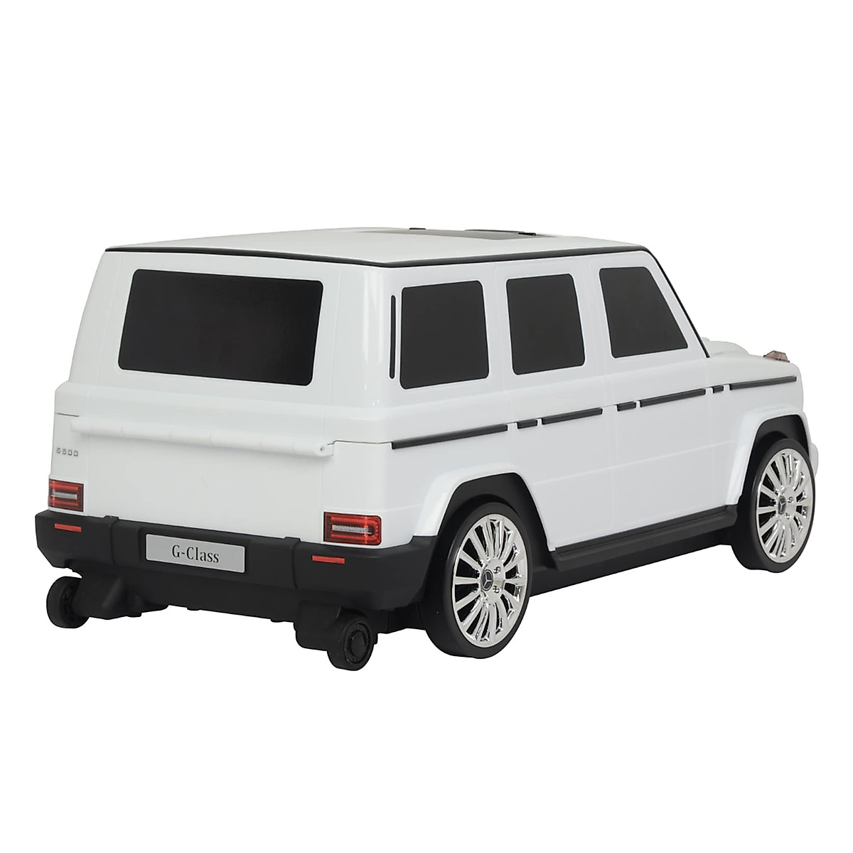 Best Ride On Cars Mercedes G-Class Suitcase Ride On Push Car, Carry-On Luggage for Travel, Realistic Car Look, Inbuilt Storage Space, Compact Size, for Kids Aged 2-6 Years, Large, White