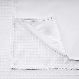No Hooks Required Waffle Weave Shower Curtain with Snap in Liner - 71W x 74H,Hotel Grade,Spa Like Bath Curtain,White