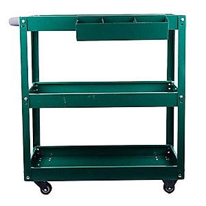 JF-XUAN Cart Multifunction Portable Hand Trucks Recycling Vehicles,Tool Trolley Cart 3-Tier Drawer Type Professional Level Organizer Multifunction Service Tool Cabinet, Bearing 100Kg, 655X355X740Mm,