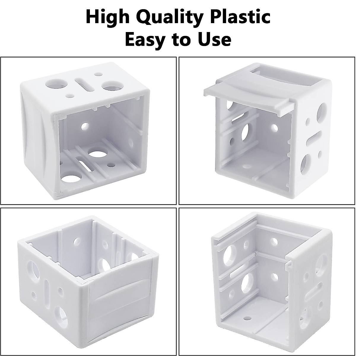 Waziaqoc 2PCS Plastic Blind Brackets, 1 Inch White Low Profile Box Mounting Bracket for Window Blinds Window Blinds Headrail Bracket