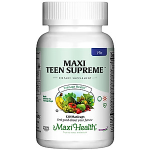 Maxi Health Teen Supreme HIS Vitamins for Teen Boys (120) - Teen Multivitamin for Young Men Ages 12 17 - Daily Teen Vitamins for Height Growth, Nutrition, Energy, Antioxidants & Teen Boy Needs