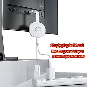 4K Wireless HDMI Display Dongle, TIMBOOTECH Miracast Adapter Streaming YouTube Video/Audio Receiver for iPhone/iPad/iOS/Android/Mac/Laptop/PC to TV/Projector/Monitor - Miracast, DLNA, Airplay, Chrome