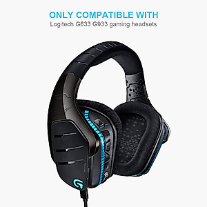 G933/G633 Cable Replacement Headset Audio AUX Cord with Mic Inline Mute Volume Control Compatible with Logitech G633 G933 Headphones, 3.5mm to 3.5mm Jack Works on Xbox One PS4 (4.9ft/1.5m)