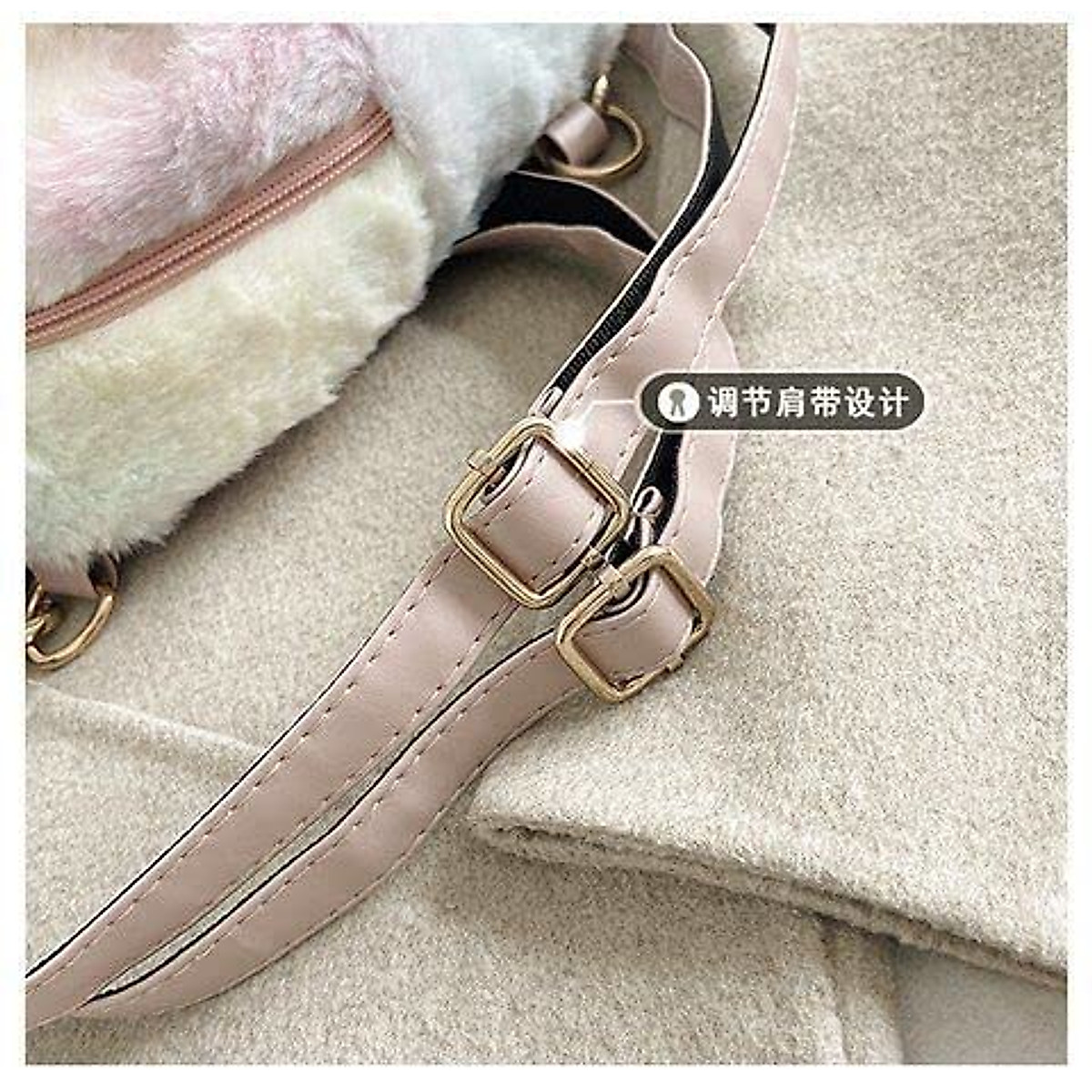 VTYUBX Bunny Backpack Cute Mini Backpack for Girl Teens Plush Rabbit Ears Carrot Satchel Fuzzy Bunny Purse Fluffy School bag (PinkG,Large)