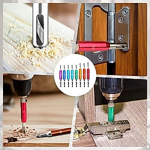 BicycleStore 17PCs Self Centering Drill Bit Set, Hex Shank Self Center Hinge Drill Bits Tool for Woodworking Window Door Hinge with 1 Hex Key, 8 Drill Bits 5/64'' 7/64'' 9/64'' 11/64'' 13/64'' 5