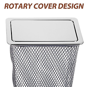 BESTOYARD Trash Bin Lid Only Swing Top Trash Can Lid Replacement Recessed Counter Top Cover Stainless Steel Waste Bin Lid Swing Flap Lid Cover