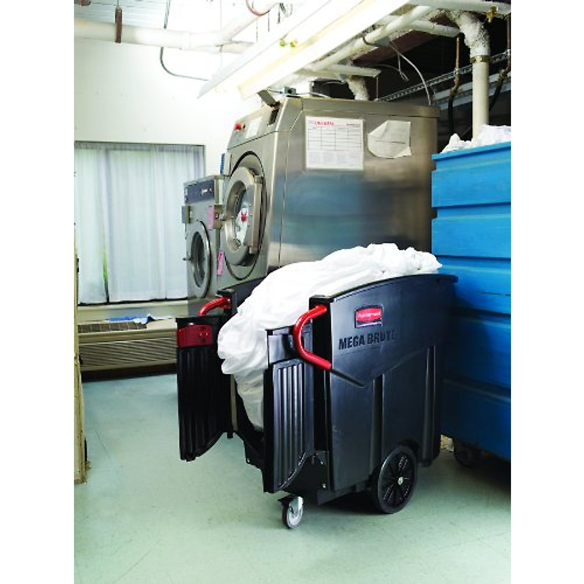 Rubbermaid Commercial Executive Series Mega Brute Waste Collection Cart, 120-Gallon, Black (9W7300BLA)