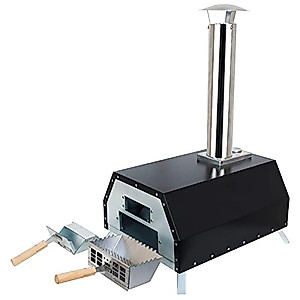 Elevon Pizza Oven Wood Fired Pizza Maker, Portable Stainless Steel, Pizza Grill, Outdoors with Pizza Peel and Pizza Stone