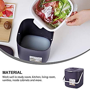 Yardwe Dual Trash Garbage Can Wet and Dry Waste Bin Kitchen Garbage Container with Lid and Handle Purple for Bathrooms Powder Rooms Kitchens Home Offices