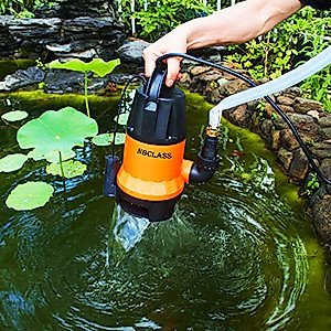 NBCLASS Electric Submersible Sump Pump 1HP 3300GHP for Swimming Pool&Cover Cellar Pond Flood Drain/Automatic on-off With Water Level Sensor and 25ft Cable