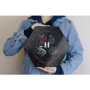 Harry Potter – Hogwarts School of Witchcraft and Wizardry – Crest - 11.5” X 10” Hexagon Shaped KNEXAGON Wood Print – Hang Alone or Connect to Other Pieces – Officially Licensed Merchandise