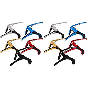 ERINGOGO 10 Pcs Guitar Capo Guitar Tuner Mandolin Capo Ukulele Tuner Violin Capo Bass Capo Guitar Accessories Ukulele Accessories Capo for Acoustic Guitar Bass Shaker Metal Classical Banjo