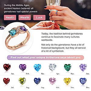 FenFang Mom Ring Personalized Mother Rings for Women with 2 Birthstones Infinity Promise Rings Custom 2 Name Rings Mothers Day Rings Mom Jewelry