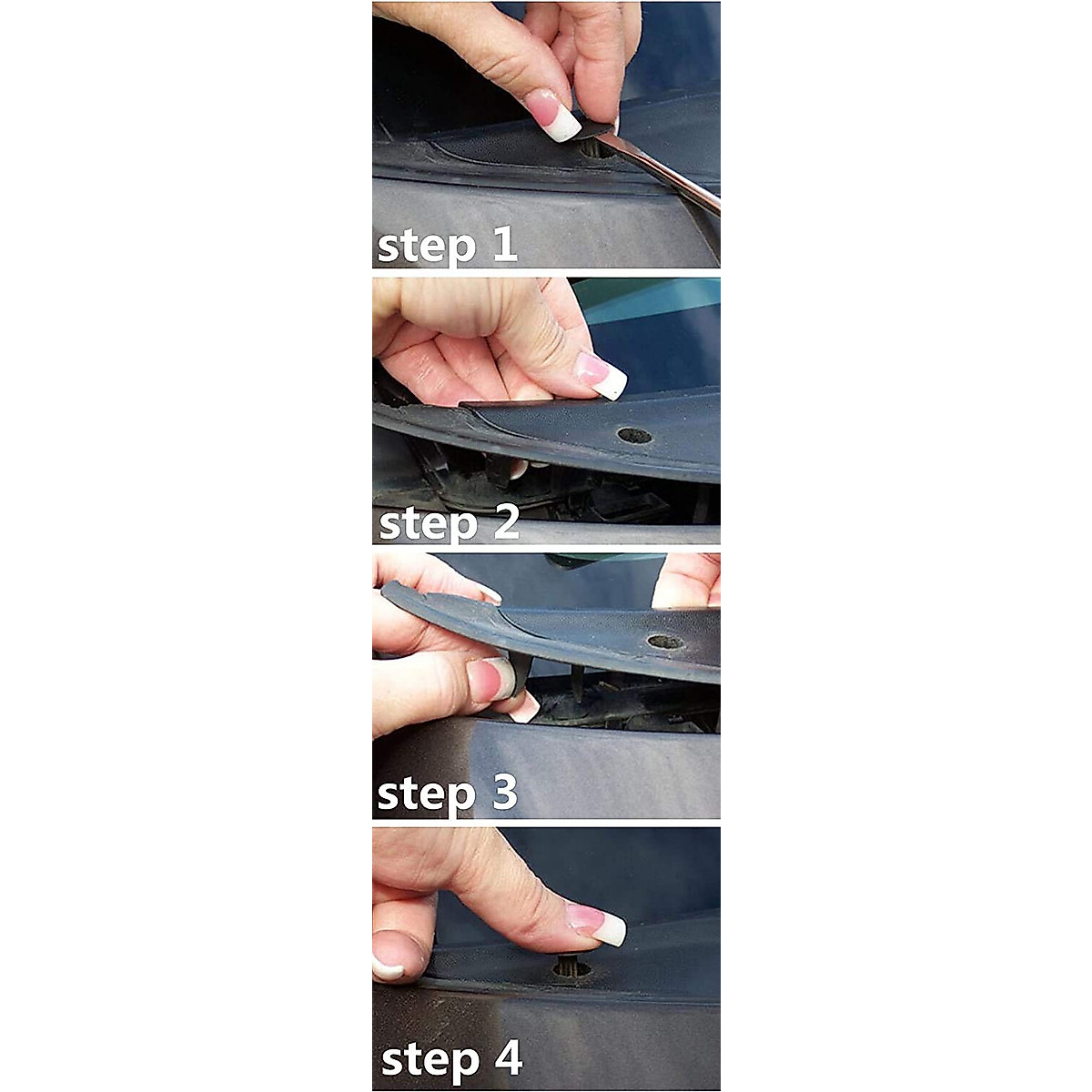 Early Bus VOFONO Wiper Cowling Rubber End Pieces for 2004-2008 Ford F-150 & 2006-2008 Lincoln Mark LT