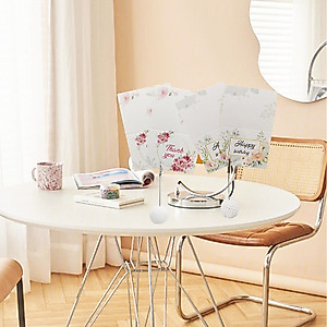 OBPSFY 5 Pack Place Card Holder - Golfball Resin Ball Base Memo Clip Holder Stand,Table Memo Number Name Card Holder with 16 Pcs Cards,Table Number Holders for Wedding Party Graduation Birthday