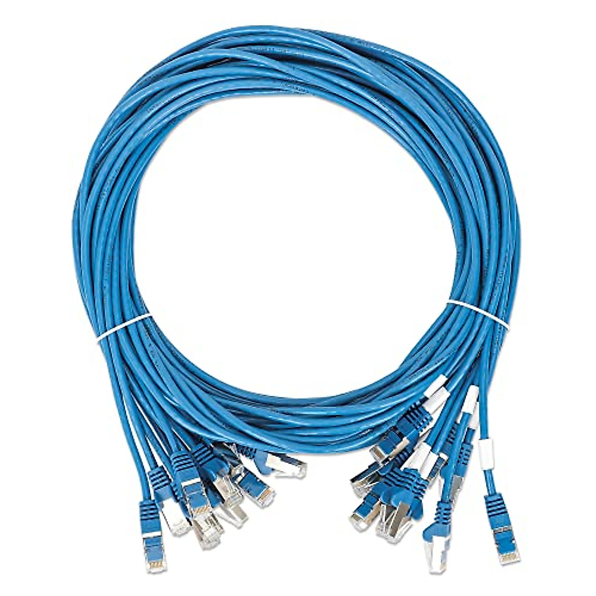 Intellinet Slim Cat8 Ethernet Network Patch Cable – 10-Pack - 40Gbps & 2000MHz, Snagless Boot, 30AWG Pure Bare Copper Wire, Gold-Plated Contacts, Lifetime Mfg Warranty – 1.5ft, 10 Pack, Blue