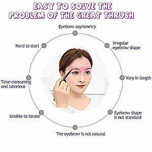 Eyebrow Stamp Stencil Kit, 8 Styles Eyebrow Stencils with Handle and Strap,Reusable and Washable,for Beginners and Professionals with 1 Eyebrow Pencil