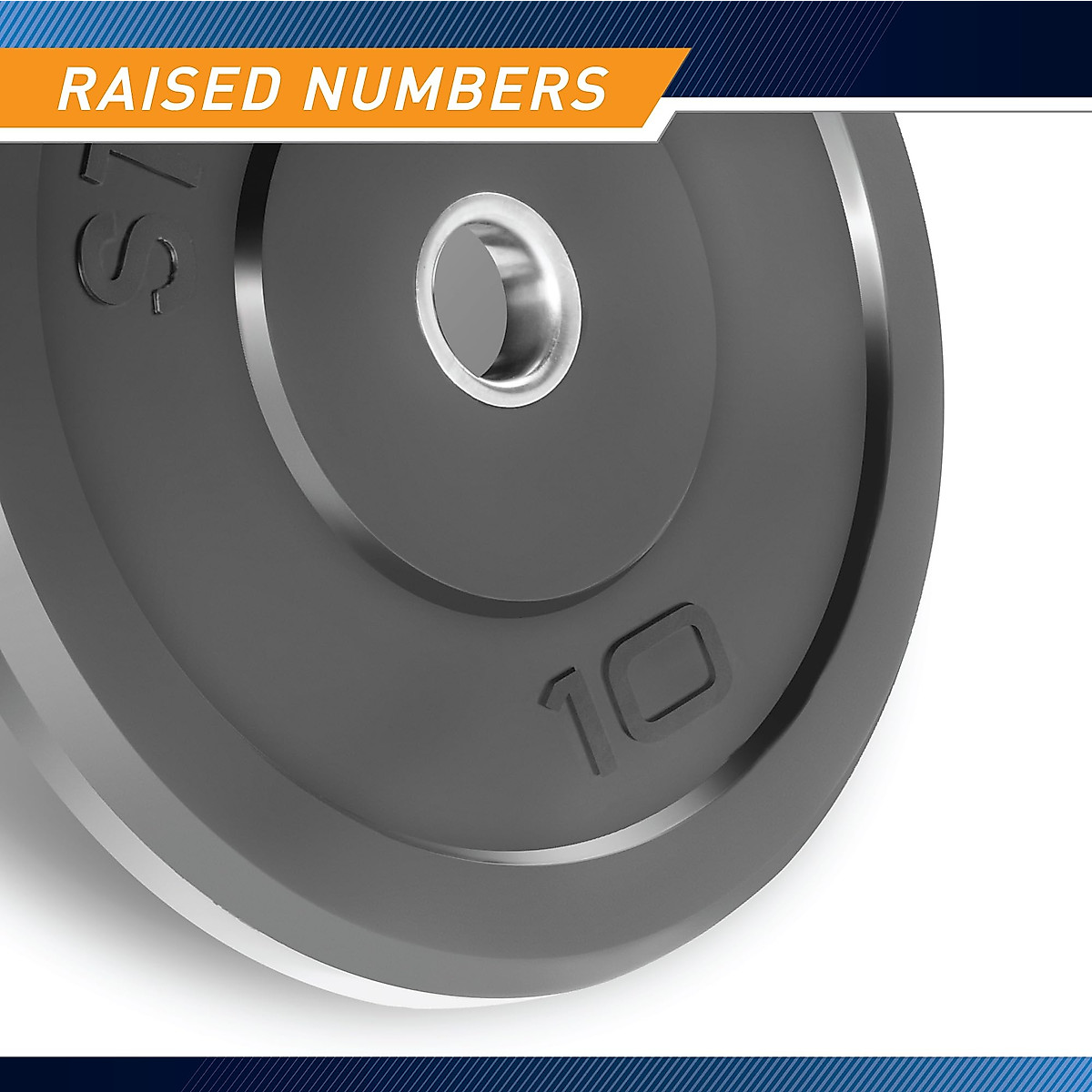 Steelbody Olympic Rubber Bumper Weight Plate - 10 lb. / 25 lb. / 35 lb. / 45 lb. Workout Weights, 10-Pound , Black