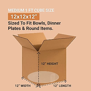 Aviditi Shipping Boxes Small 12"L x 12"W x 12"H, 25-Pack | Corrugated Cardboard Box for Packing, Moving and Storage