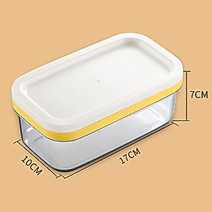 Butter Dish with Lid and Cutter, Plastic Butter Keeper Container Case for Countertop or Fridge